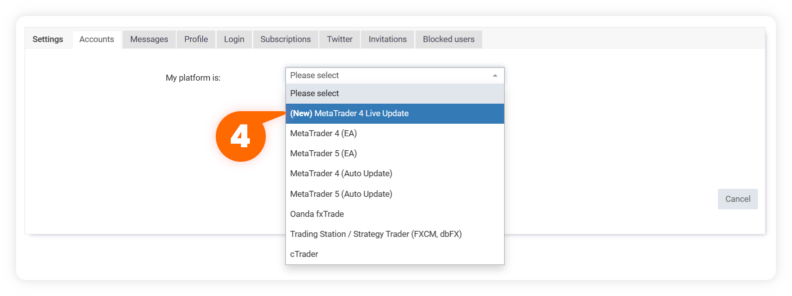Metatrader 4 Connection Methods Myfxbook Help