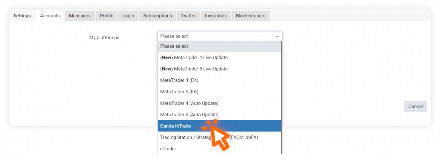fxTrade connection method – Myfxbook Help